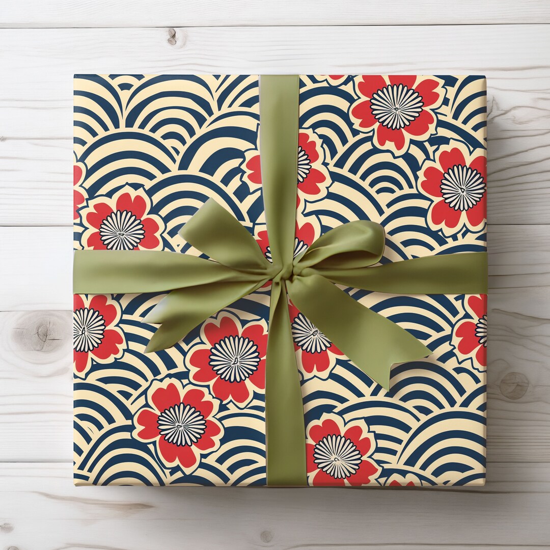 Japan Gift Wrapping Paper, Japanese Landscape Gift Wrap, Birthday ...