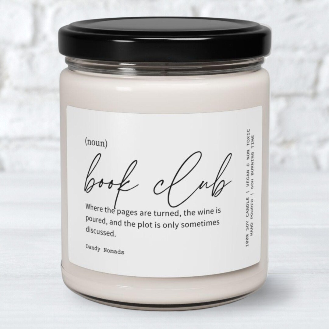 Book Club Candle, Book Club Members Hostess Gift, Silent Book Club ...