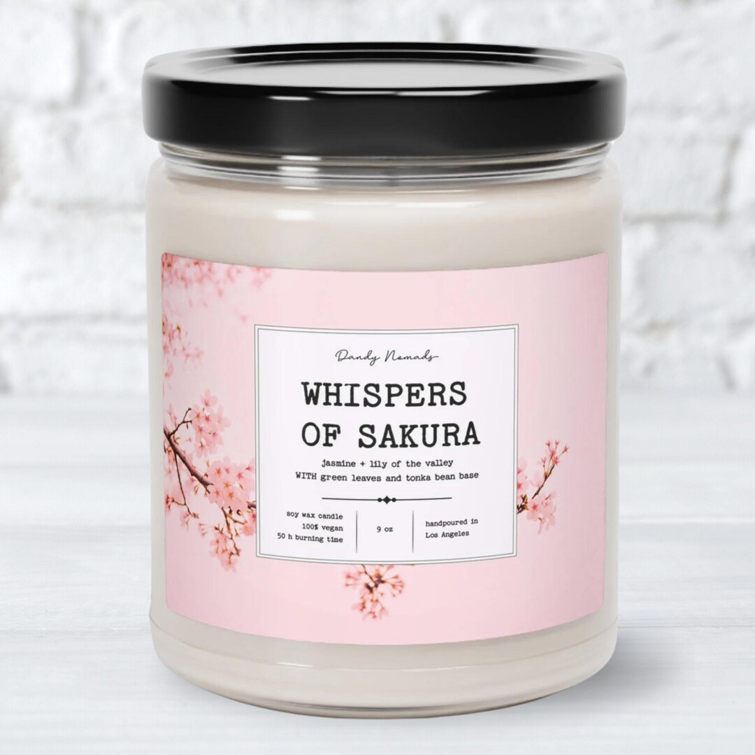 Sakura Candle Gift, Cherry Blossom Scented Candle, Sakura Home Decor ...