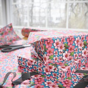 Cherry Blossom Gift Wrap, Sakura Wrapping Paper, Spring Birthday Gift ...