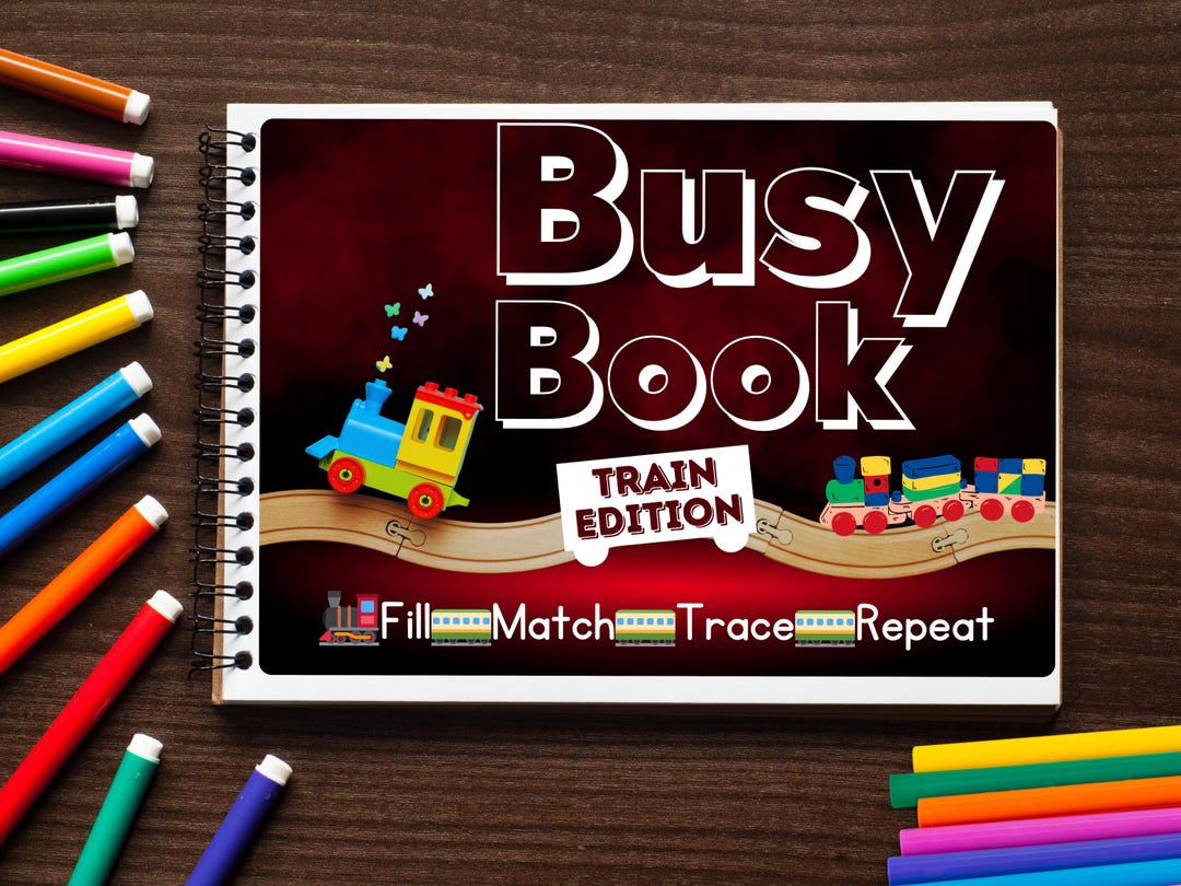 Busy Book Train Edition Printable, Preschool Workbook, Toddler Busy ...