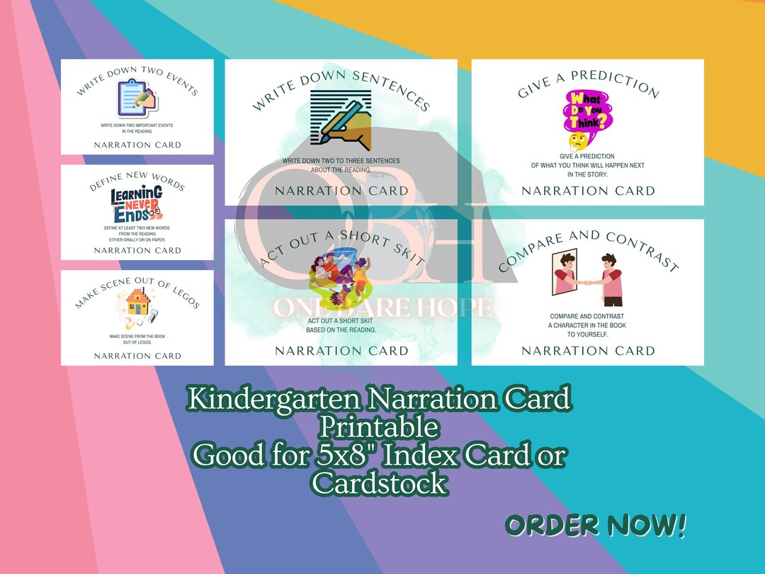 Illustrated Narration Cards: Kindergarten & Preschool Reading ...