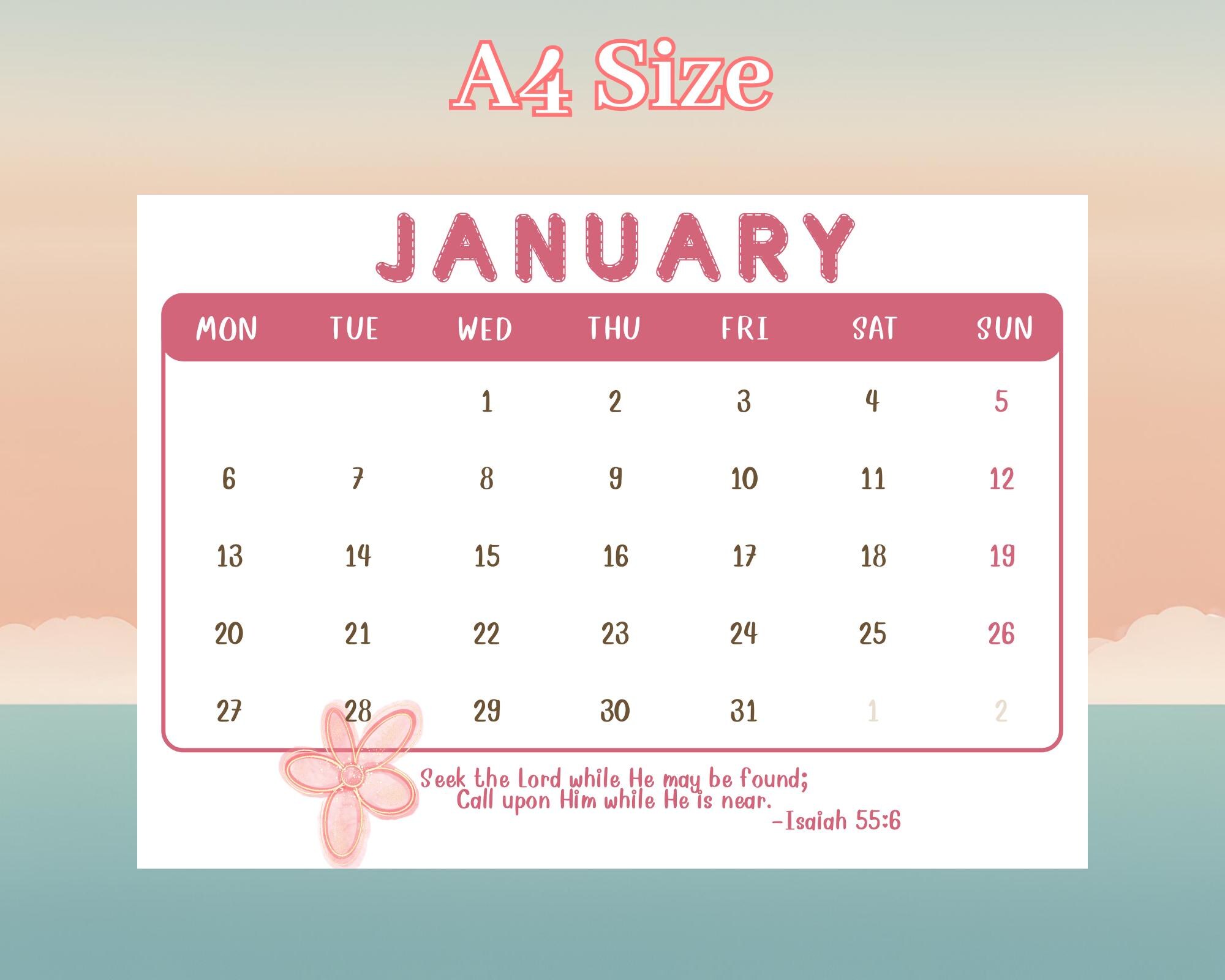 2025 Bible Verse Calendar Template, Colorful Planner, Desk Calendar ...