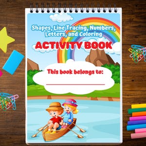 Shapes Line Numbers Letters Tracing Coloring Activity Book Printable ...