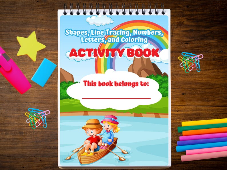 Shapes Line Numbers Letters Tracing Coloring Activity Book Printable ...