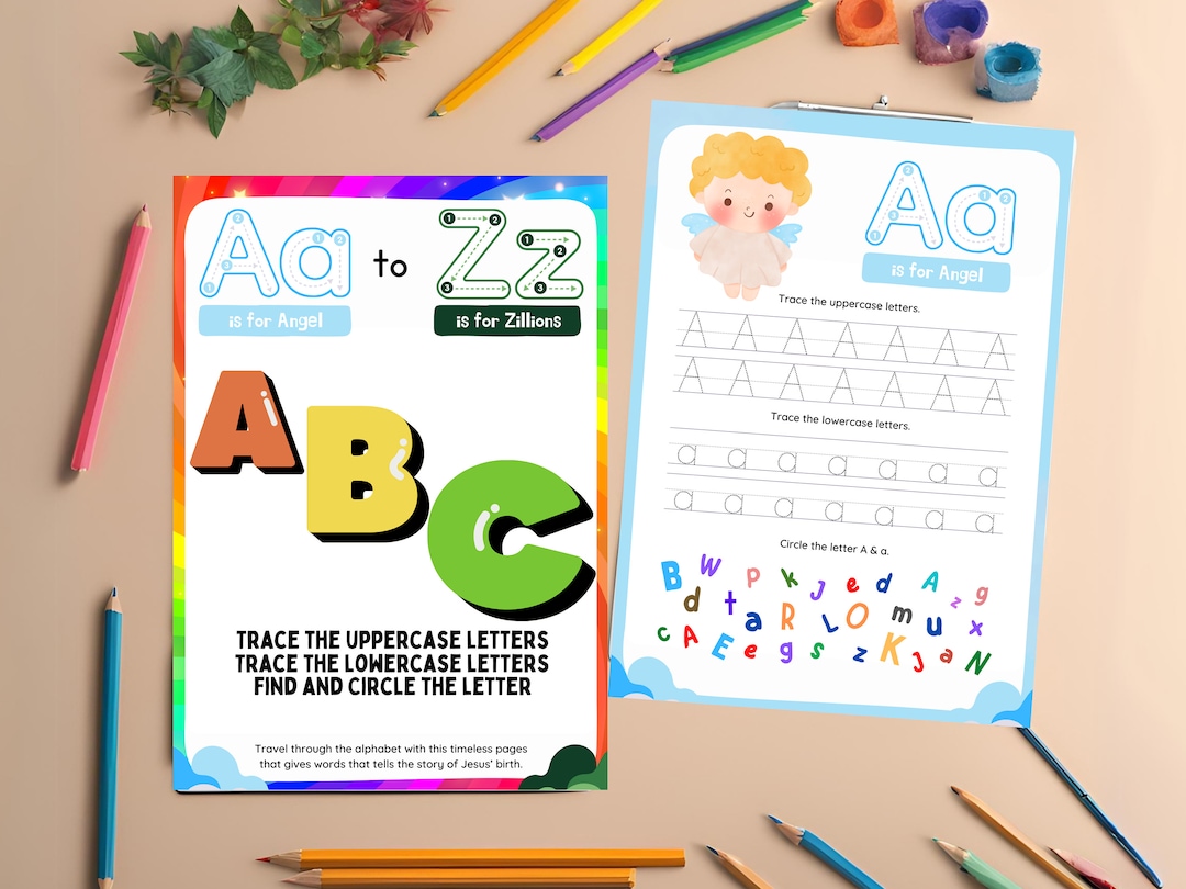 Alphabet Tracing Pad Bible Inspired for Kids, Tracing Booklet From A to ...