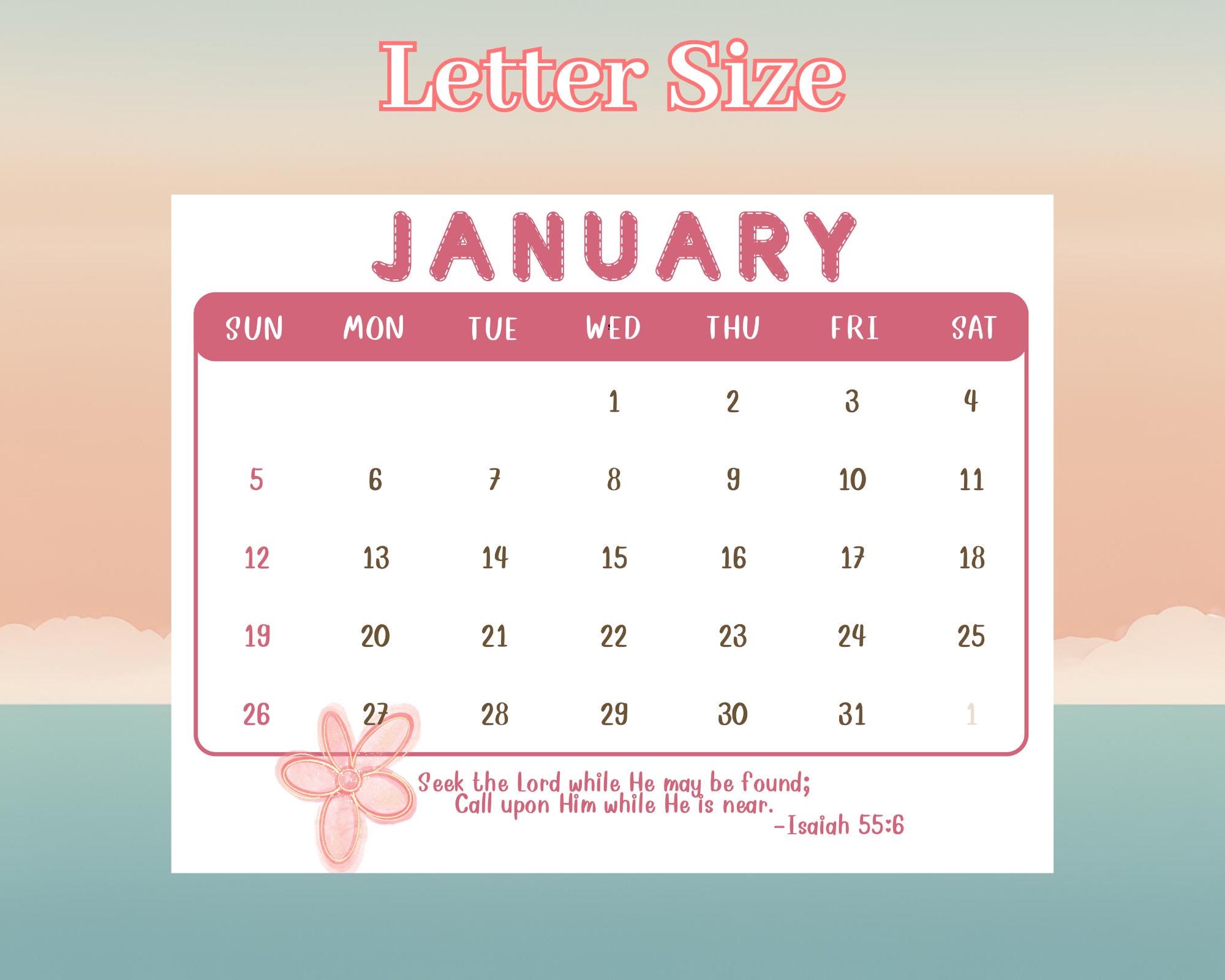 2025 Bible Verse Calendar Template, Colorful Planner, Desk Calendar ...