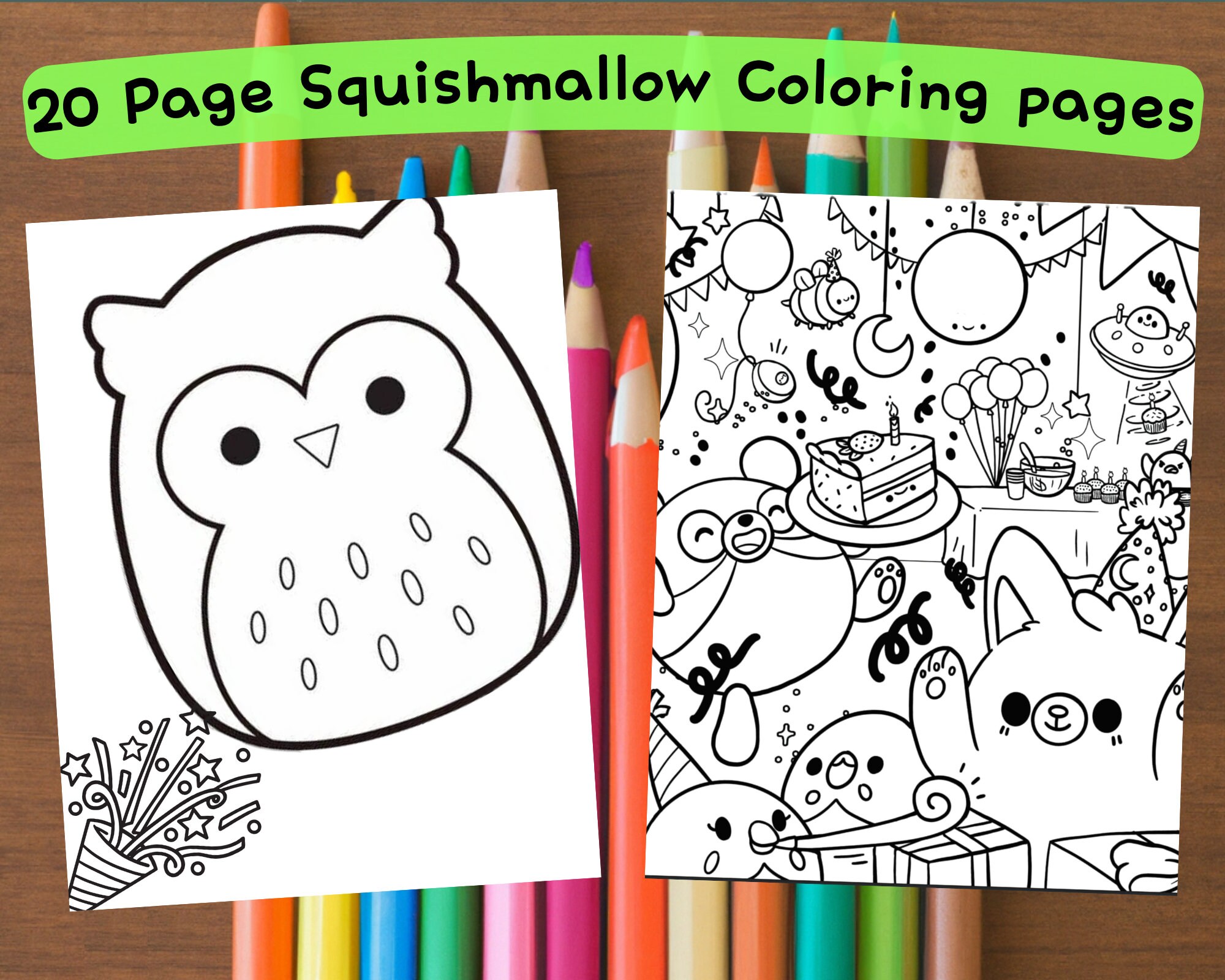 Cute Squishmallow Coloring Book, 20 Printable Pages (digital Download ...