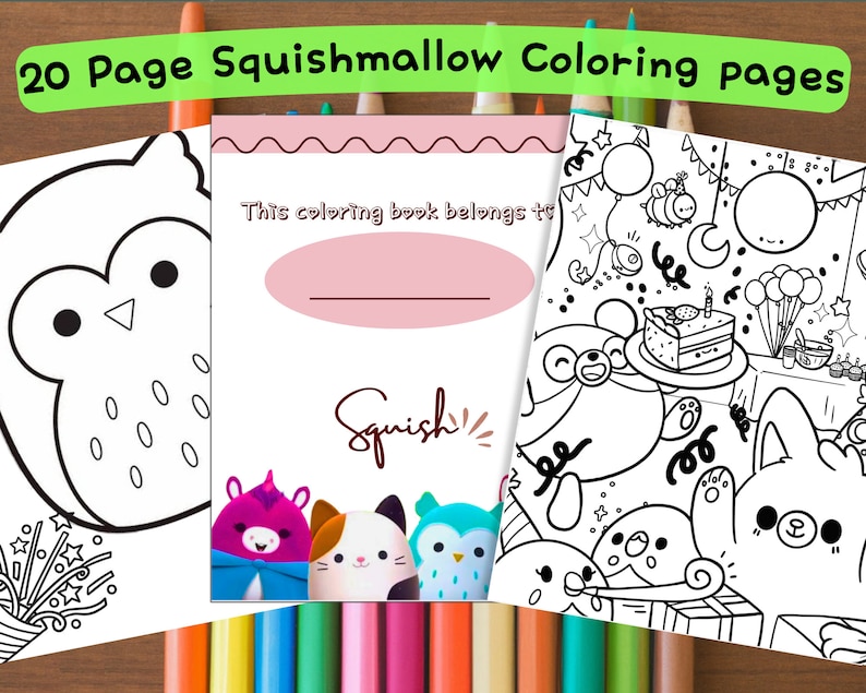 Squishmallow Coloring Book, 20 Printable Pages (digital Download) - Etsy
