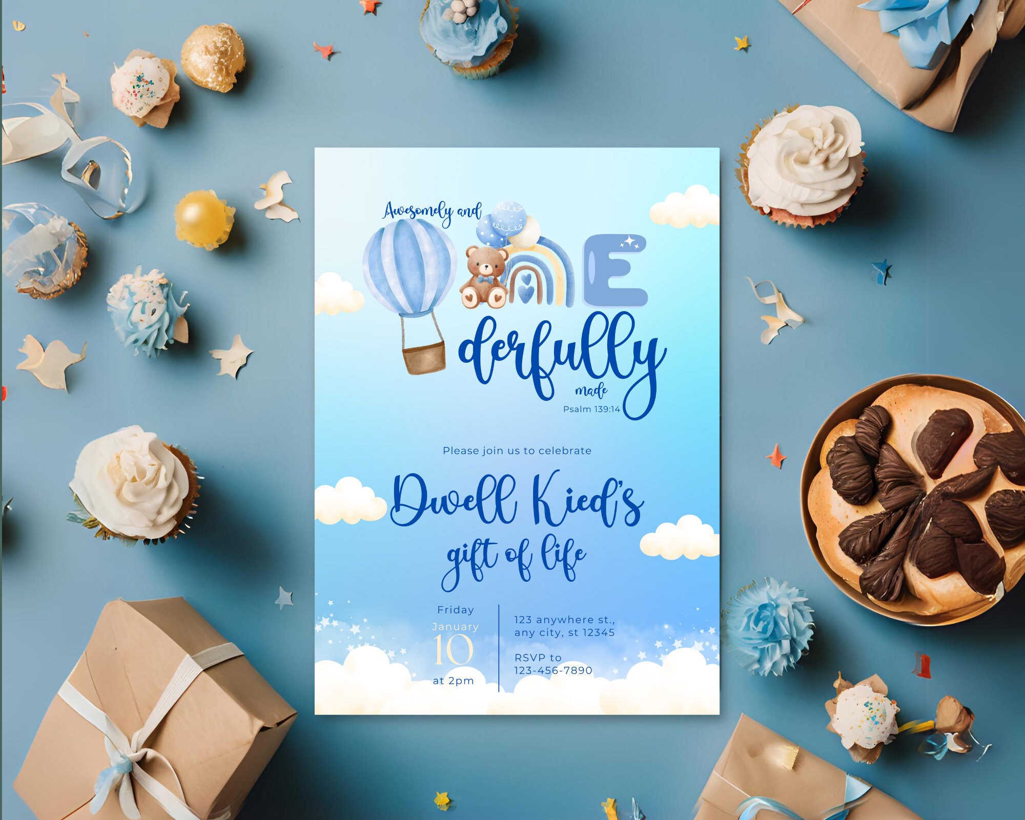 One Year Old Happy Birthday Invitation, Onederfully Made Invitation ...