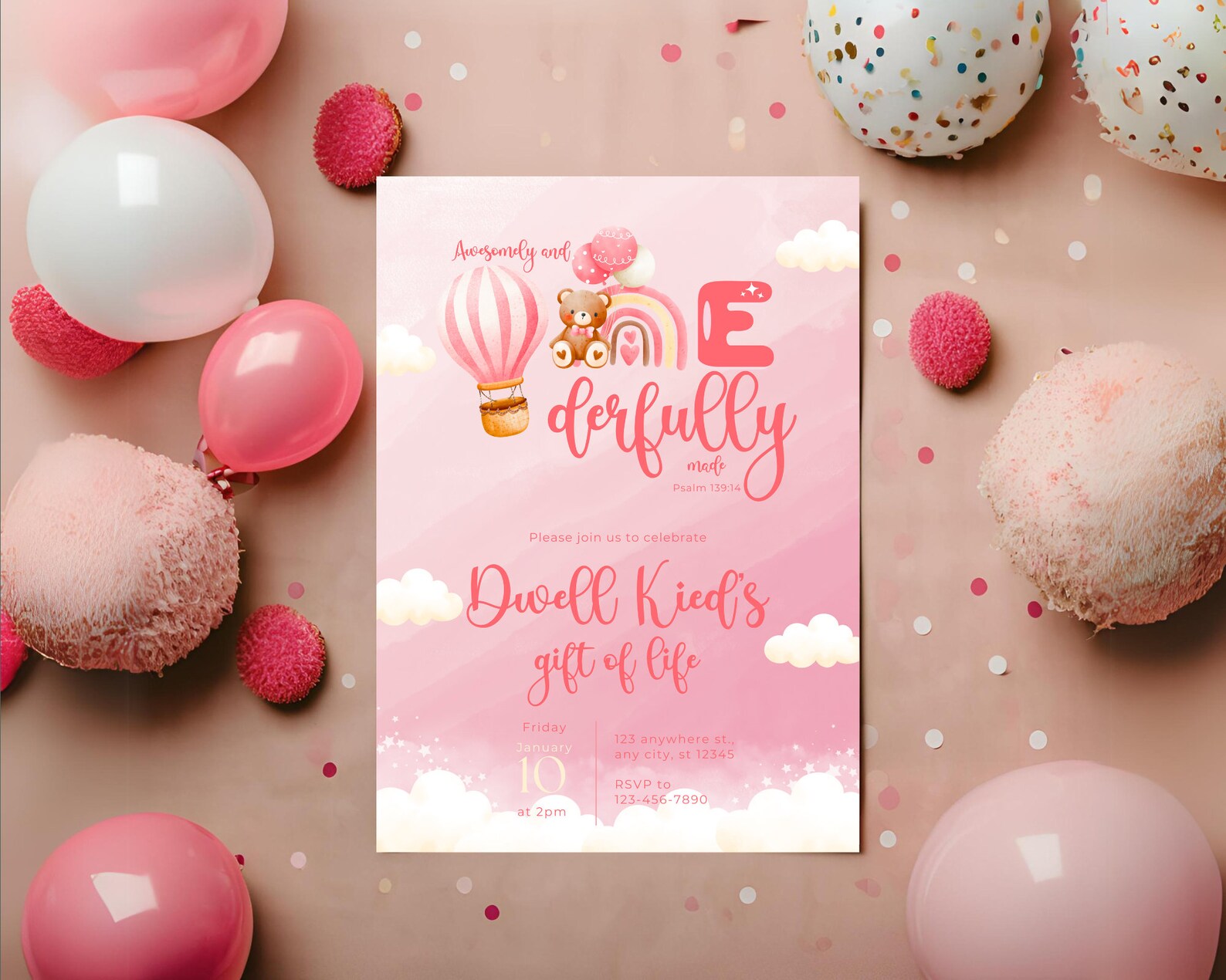 One Year Old Happy Birthday Invitation, Onederfully Made Invitation ...