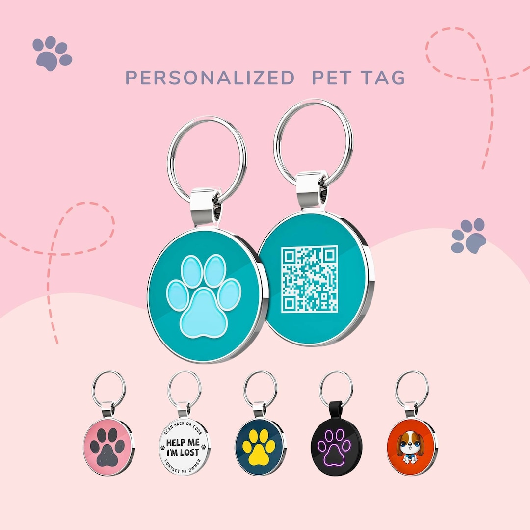 Personalized QR Code Dog Tag-pets Collar Tag QR Code,custom Dog Cat ID ...