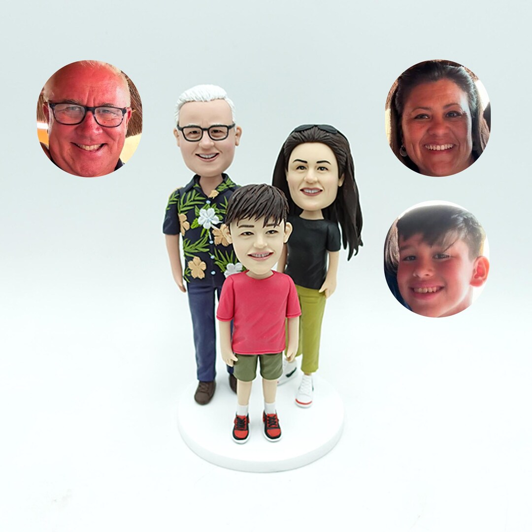 Custom Family Bobbleheads: Personalized Clay Figurines - Etsy