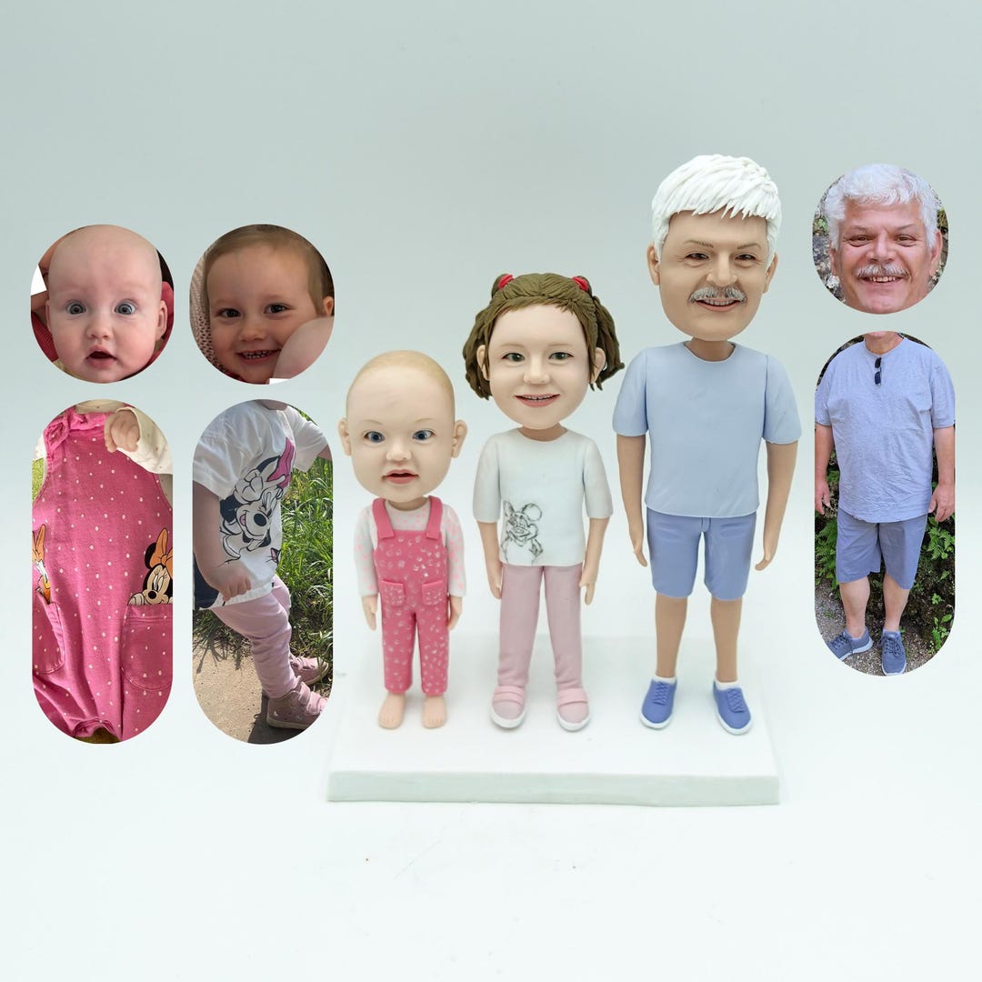 Custom Family Bobbleheads: Personalized Clay Figurines - Etsy