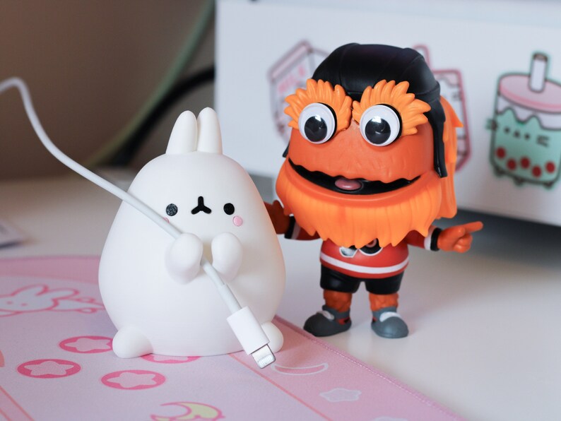 Cable Bunny 3D Printed Figurine to Hold Your Cable - Etsy