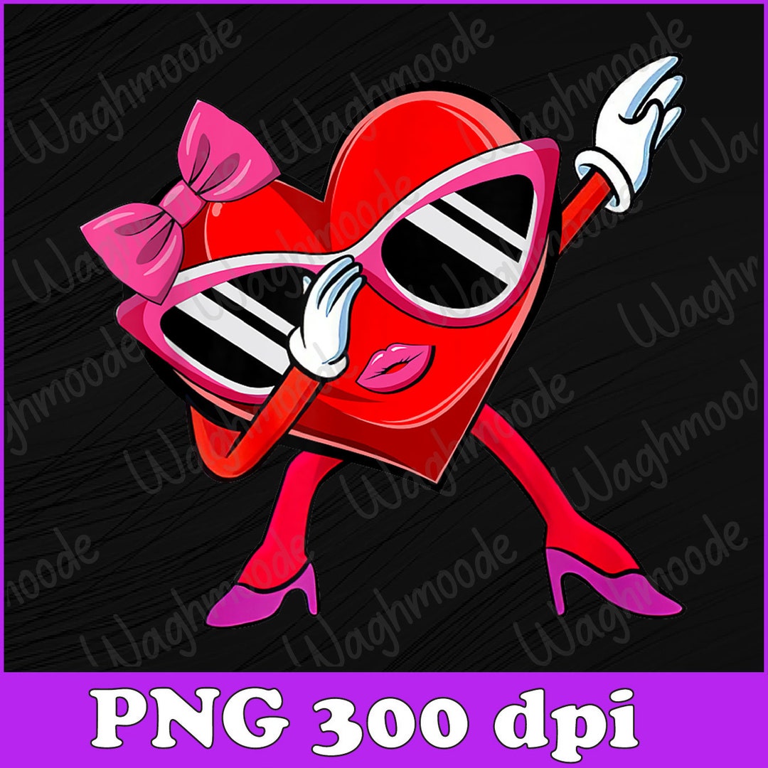 Valentines Day Dabbing Heart Girls Love Valentine 2024 Png, Happy ...