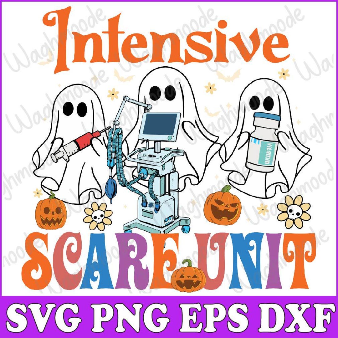 Halloween Intensive Care Scare Unit Ghost Nurse ICU Nursing Svg ...