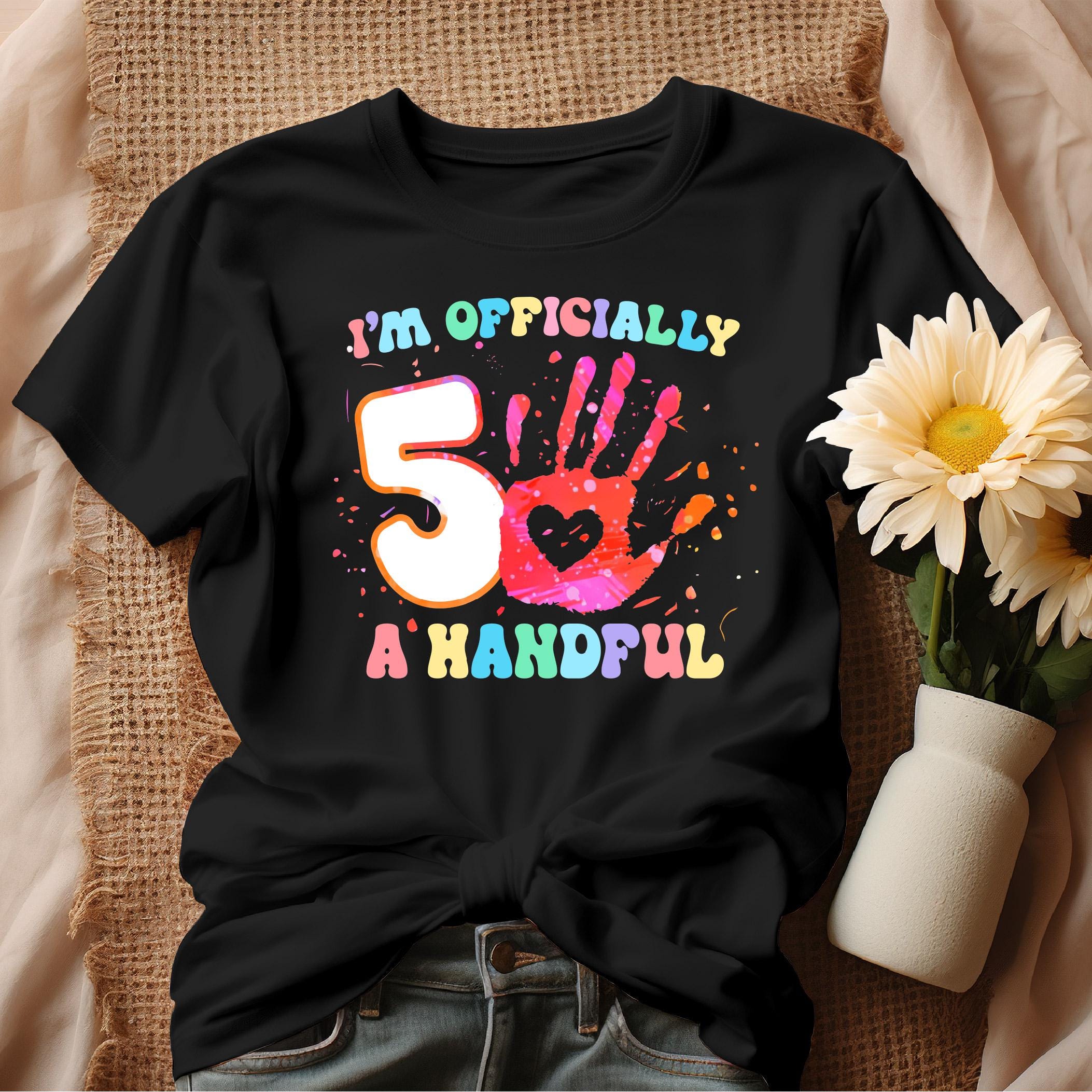 I'm Officially a Handful 5th Birthday Party Funny Five Png, Girls 5th ...
