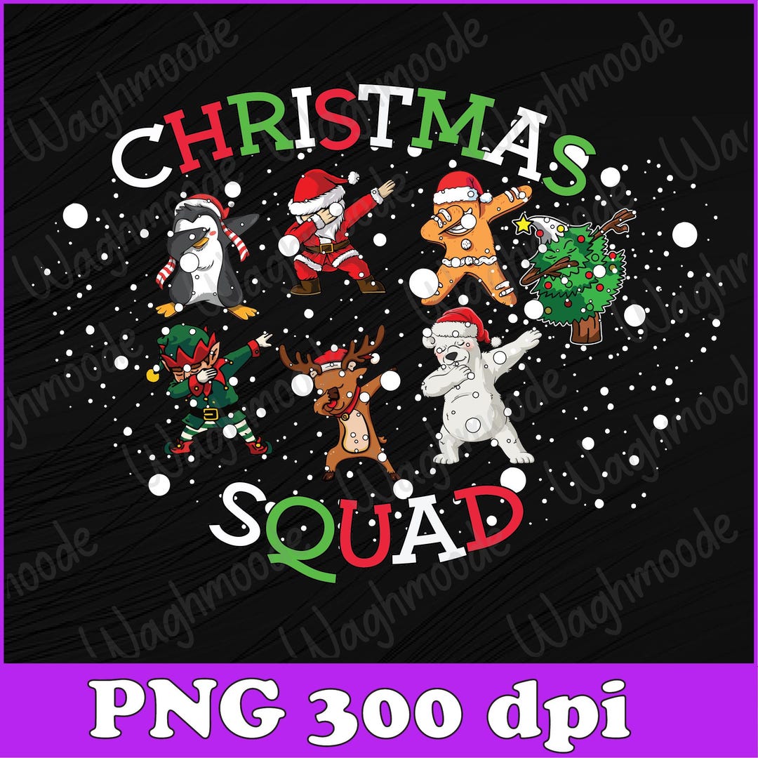 Dabbing Christmas Squad Santa Family Matching Png, Christmas Squad Png ...