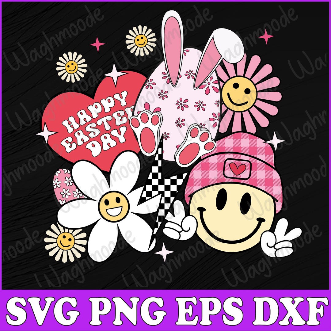 Retro Easter Svg, Easter Svg, Easter Bunny Svg, Cute Easter Svg, Gro ...