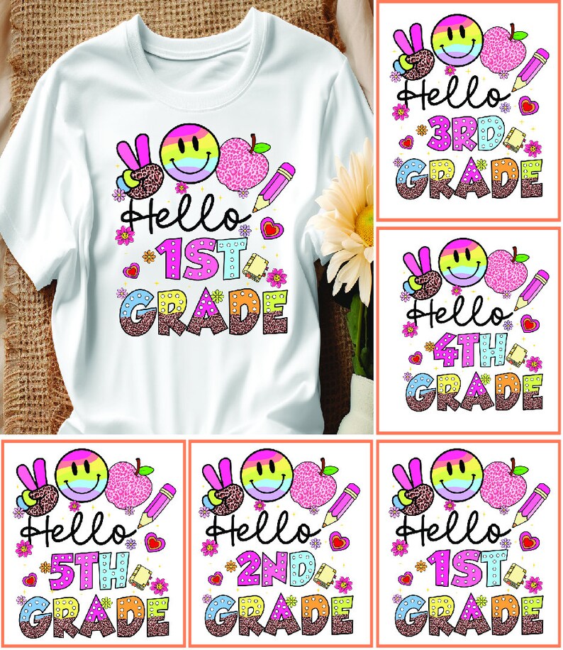 Hello Grade Back to School Bundle Svg, Hello 2nd Grade Svg, Hello 3rd ...