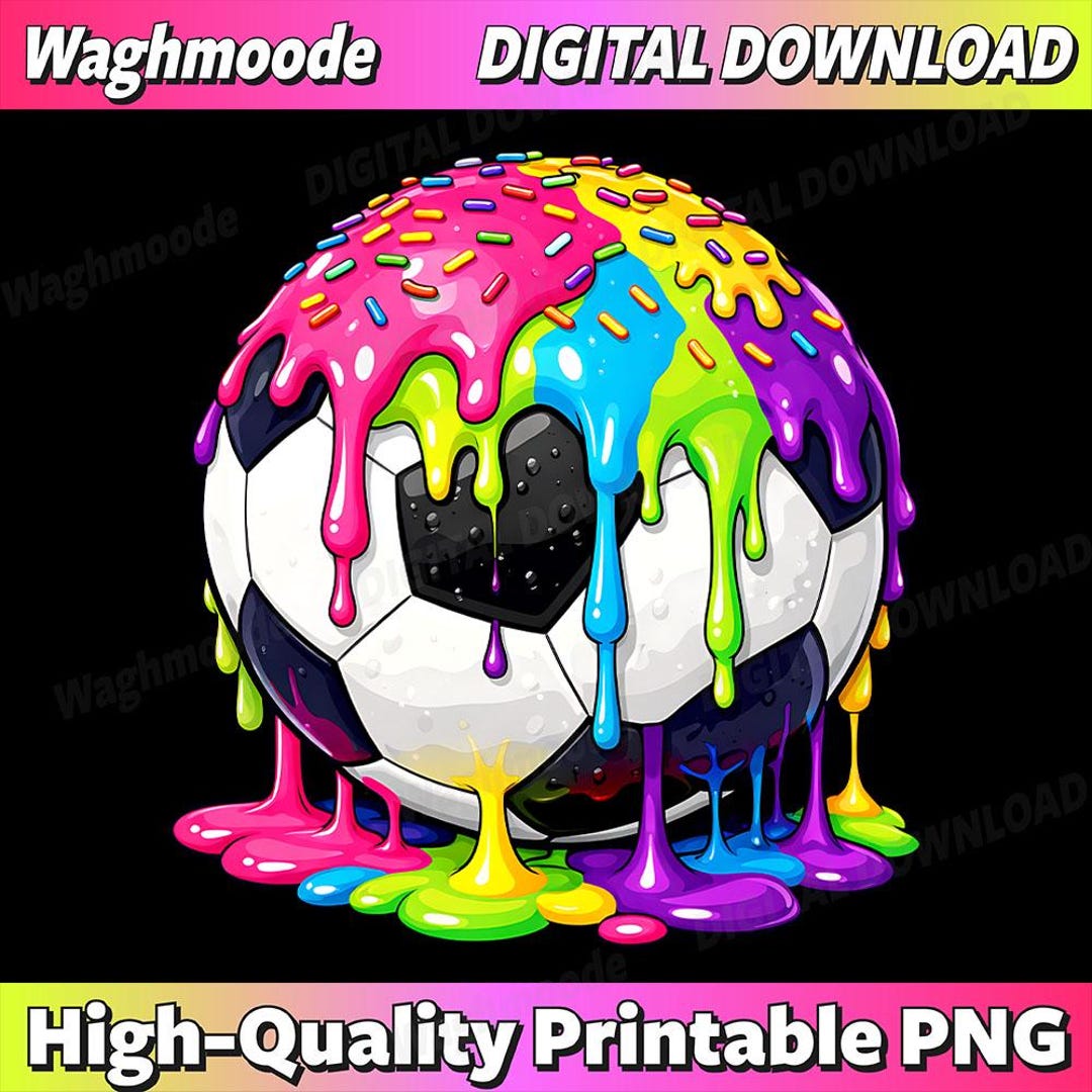 Colorful Dripping Soccer Sport Illustration Melting Ball Png, Melting ...