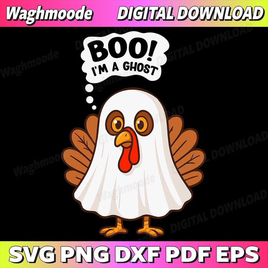 Thanksgiving Ghost Turkey Disguise Funny Halloween Svg, Thanksgiving ...