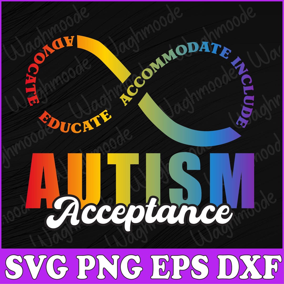 Autism Awareness Acceptance Svg, Retro Autism Svg, Autism Mom Svg ...