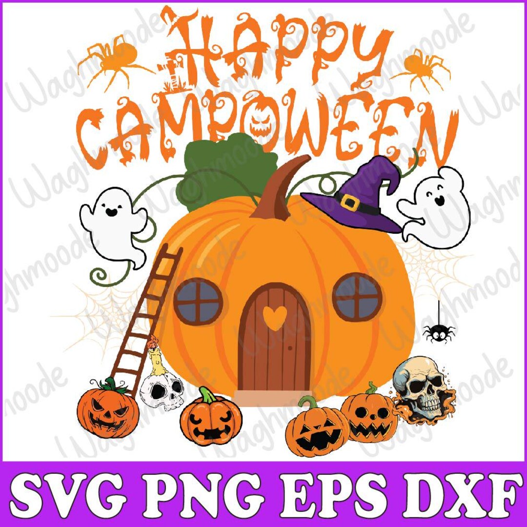 Happy Camp-O-Ween Halloween Camping Ghosts And Campfires Svg, Happy ...