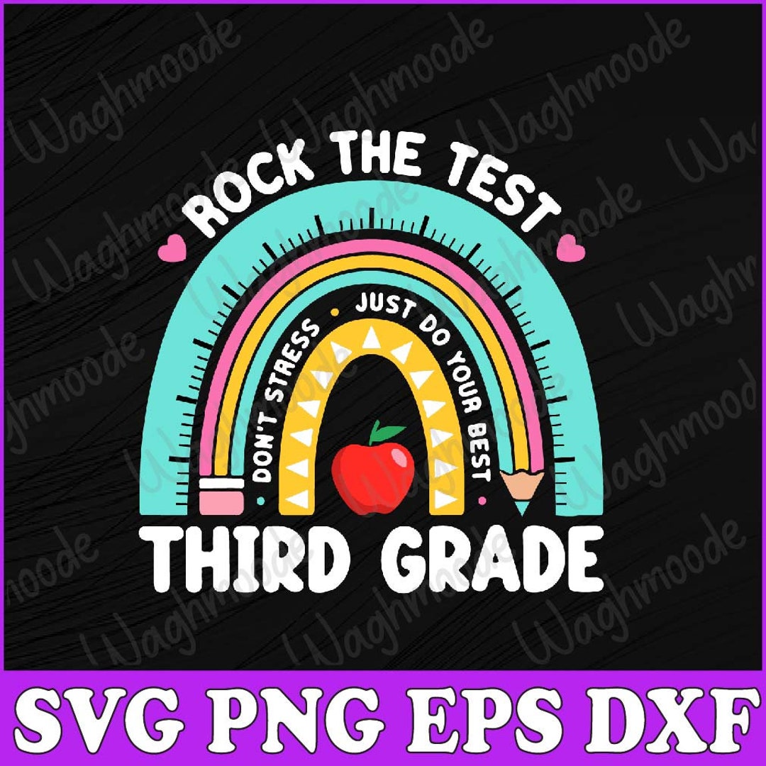 Rock the Test Day 3rd Grade Svg, Third Grade Testing Day Svg, Testing ...