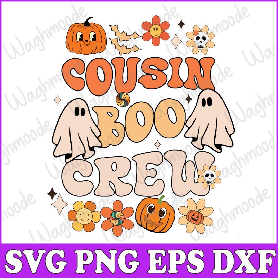 Cousin Boo Crew Halloween Retro Matching Family Svg, Cousin Boo Crew ...