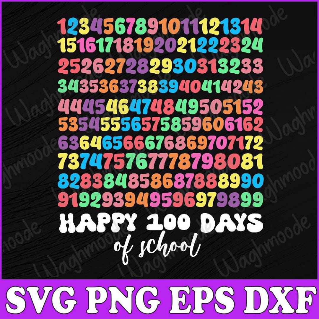 100 Days Of School Teacher Kids 100 Days Math Numbers Svg, 100 Days Of ...