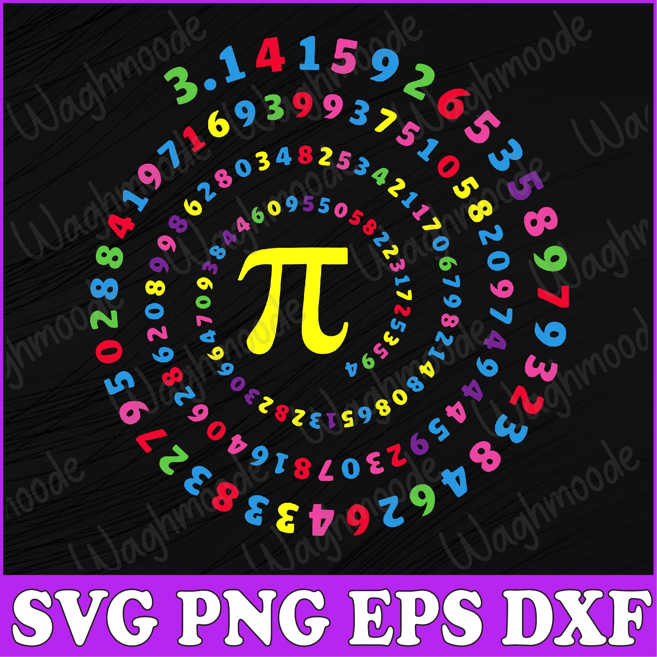 Pi Day Spiral Svg, Pi Color Numbers Teacher Student Svg, Cricut, Svg ...