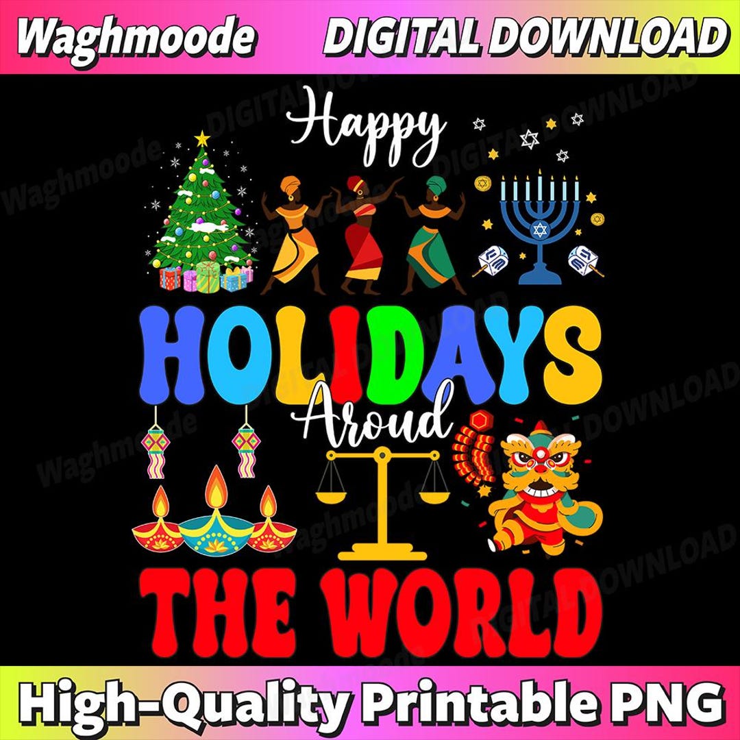 Holidays Around World Xmas Hanukkah Kwanzaa Diwali New Year Png ...