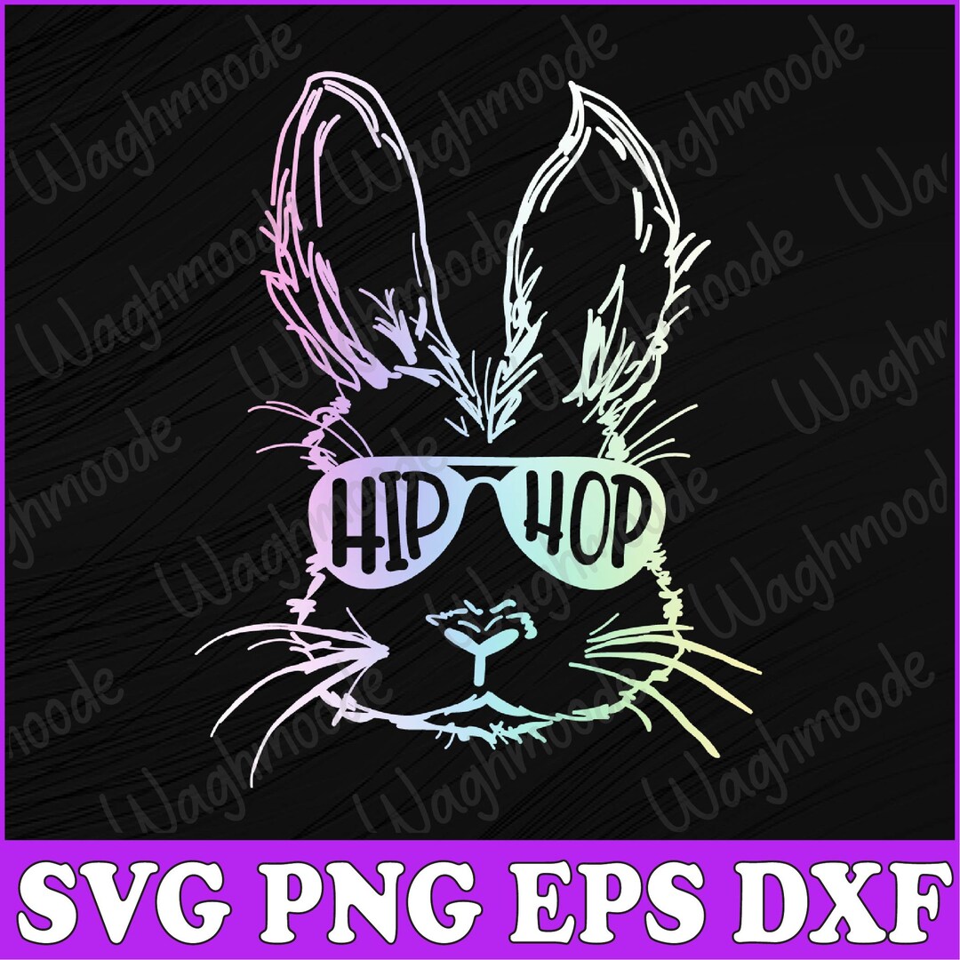 Bunny Face With Sunglasses For Boys Men Kids Easter Day Svg, Cute Bunny ...