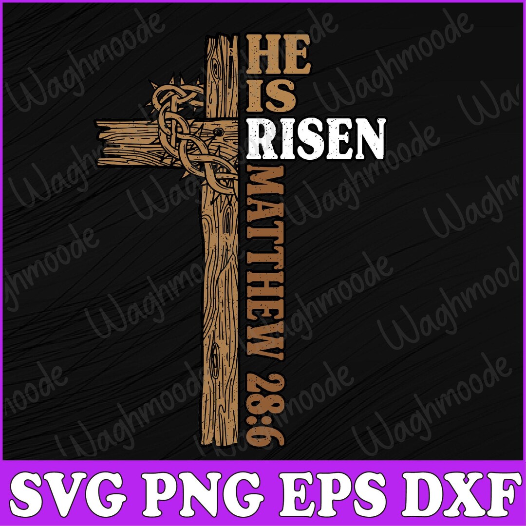 Easter Cross He is Risen Je-sus Christian Svg, Lamb Crown of Thorn ...