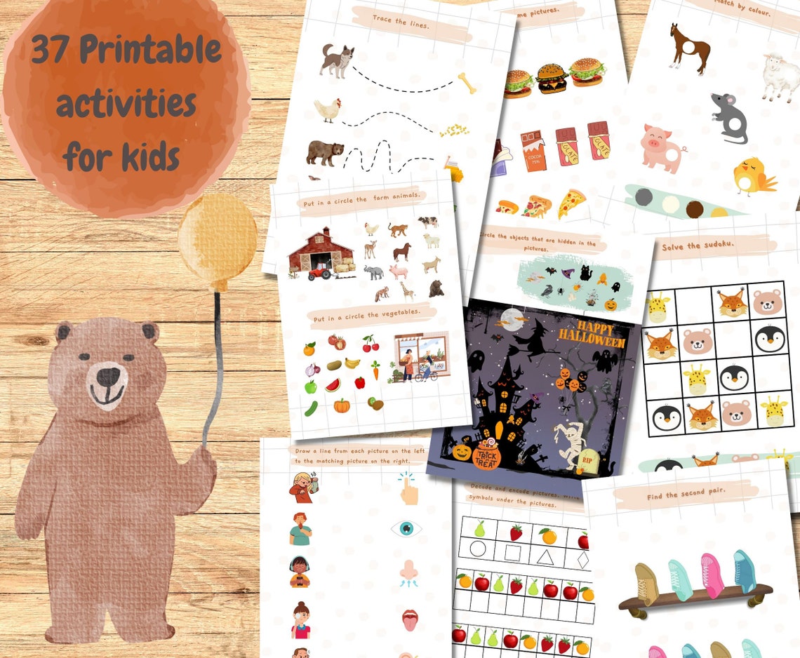 37 Printable Activity Pages for Kids Preschool, Pre-k Kindergarten ...