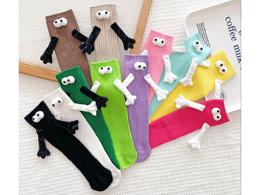 Couple Magnetic Socks Cute 3D Eye Socks Embroidered Cotton - Etsy