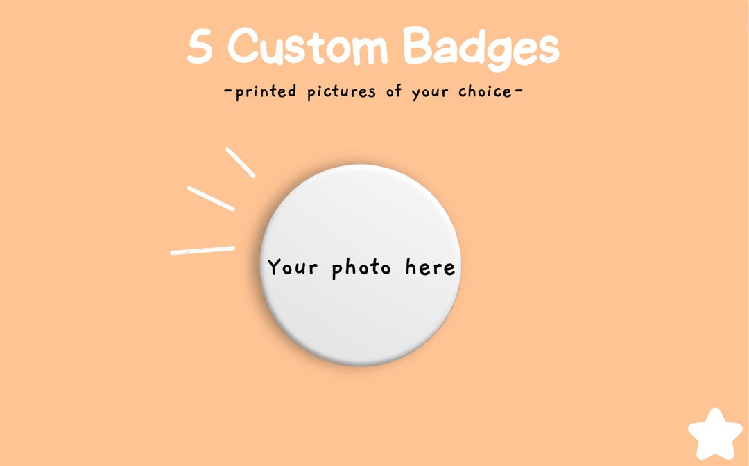 5 Custom Badges - Printed Photos of Your Choice! (5 Pack) - Etsy Australia