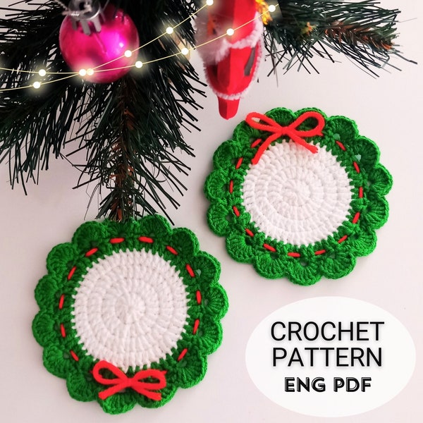 Wreath Crochet Coaster - Etsy