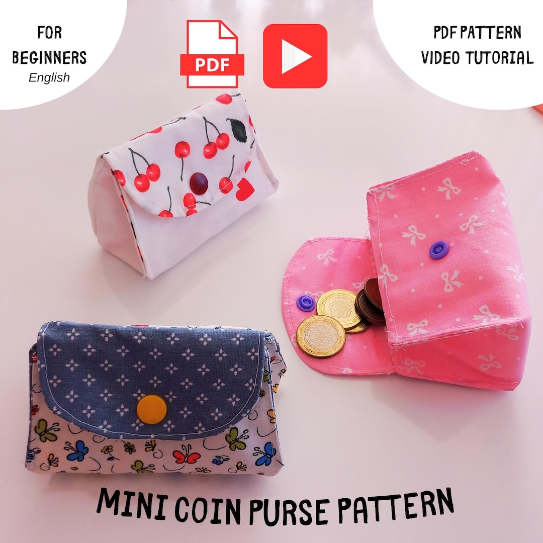 Mini Coin Purse Sewing Pattern Easy and Quick : DIY Small Pouch ...
