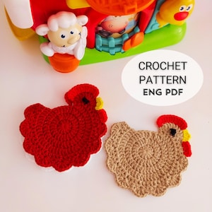 Crochet Chicken Coaster Pattern | Fun & Easy Farmhouse Decor PDF ...