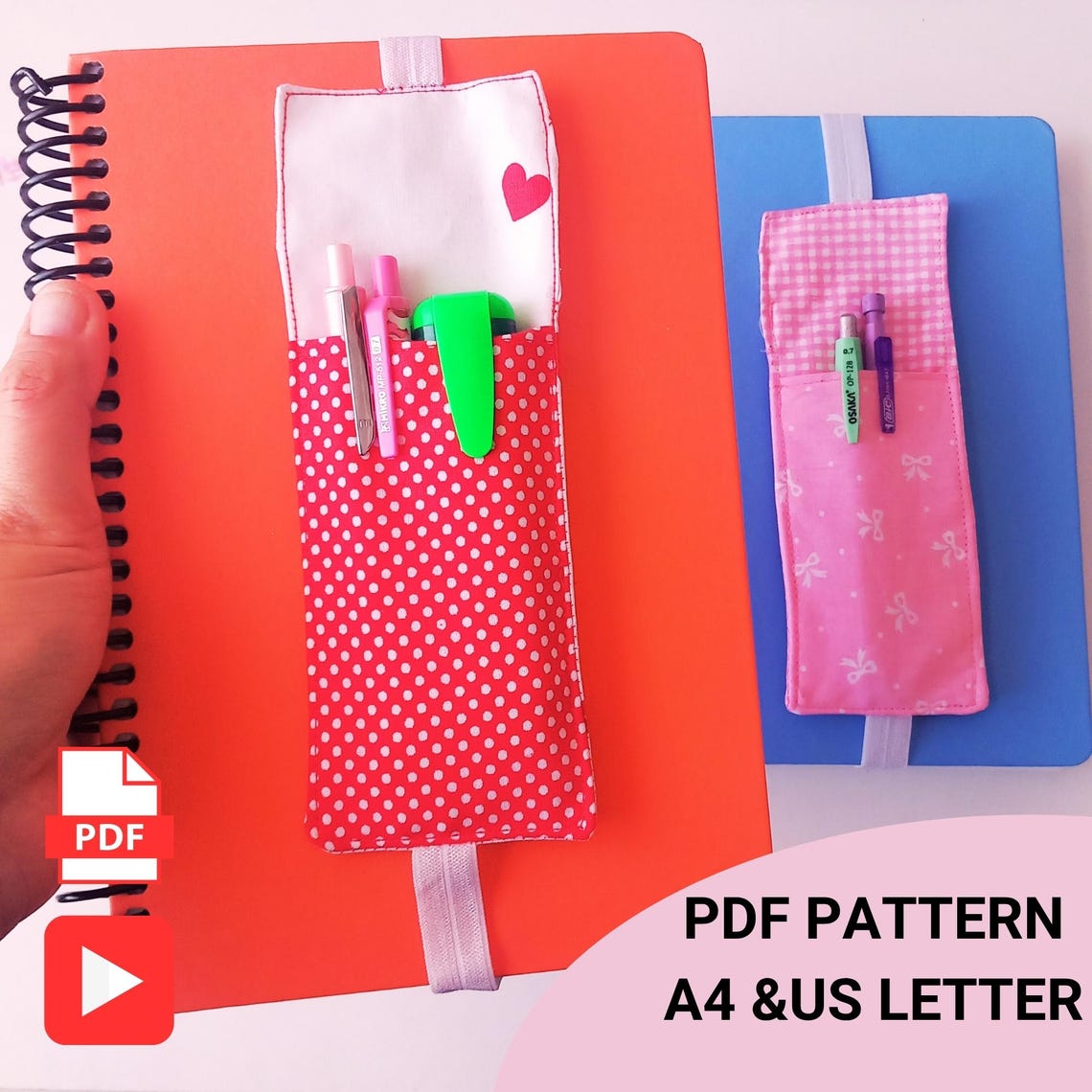 Pencil Holder Bookmark Sewing Pattern – Beginner-video Tutorial ...