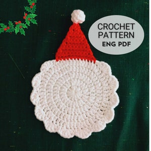 Crochet Coasters Pattern | Santa Claus Coaster | DIY Cute Coaster ...
