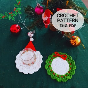 Crochet Coasters Patterns 2 in 1 Christmas Coasters | DIY Cute Coasters ...