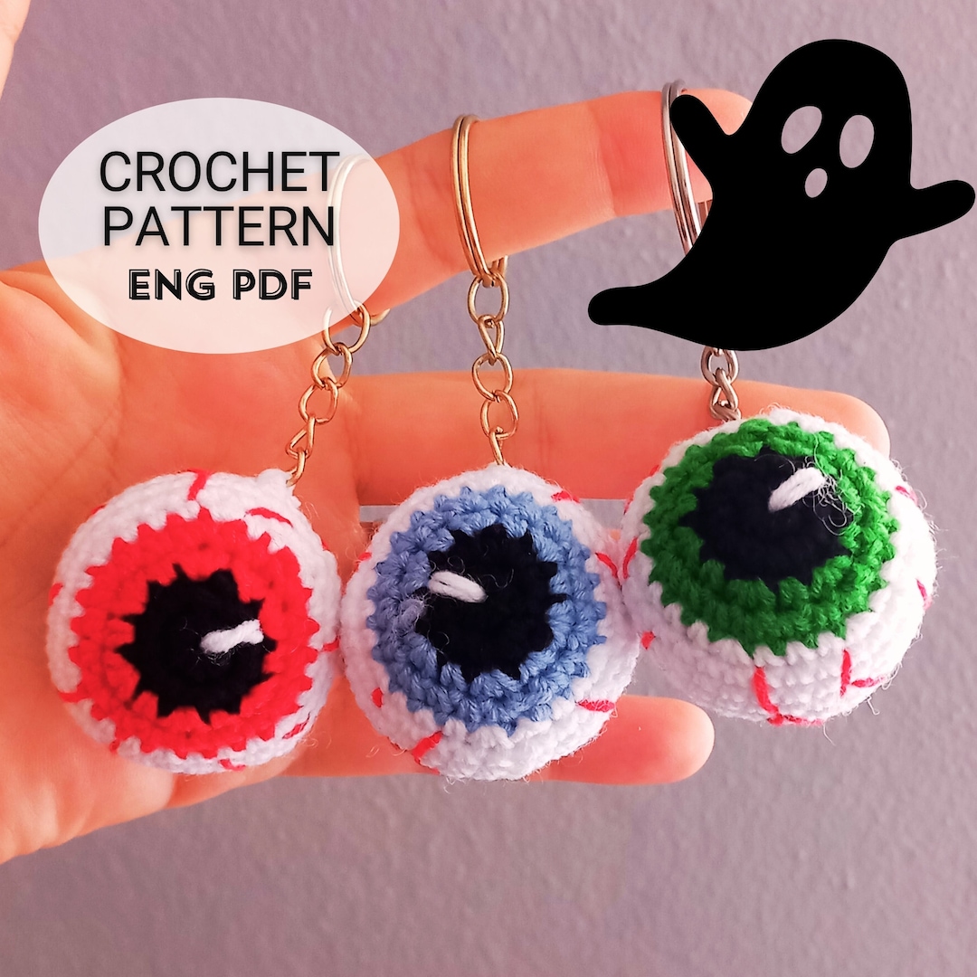 Crochet Eyeball Keychain Pattern: Halloween Decor (PDF Pattern) - Etsy