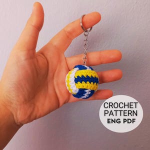 Crochet Volleyball Keychain Pattern | Easy DIY Sport Charm | Handmade ...