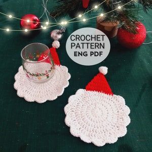 Crochet Coasters Pattern | Santa Claus Coaster | DIY Cute Coaster ...