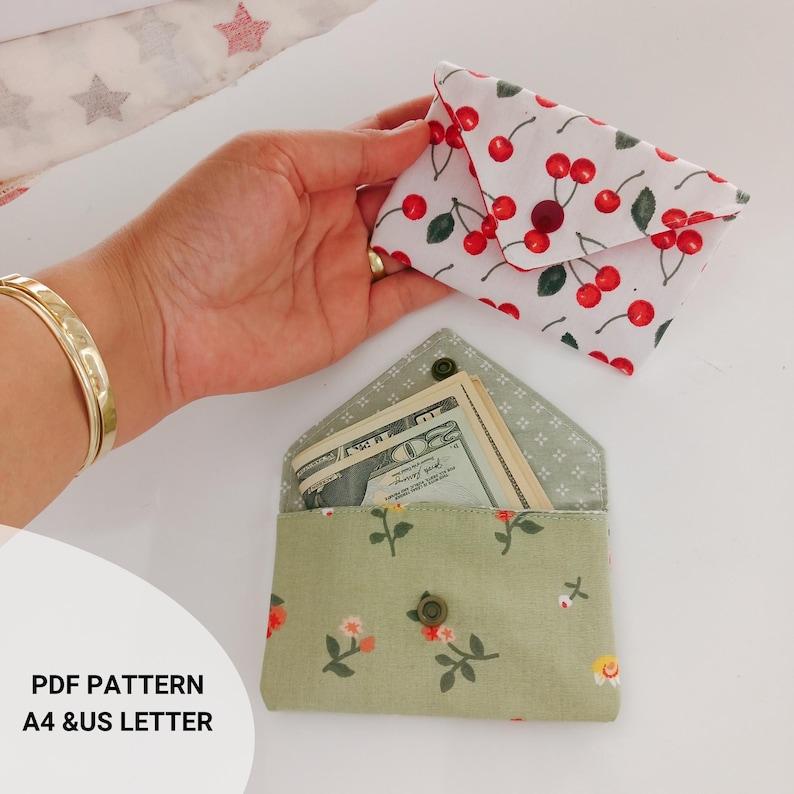 Mini Wallet Sewing Pattern - Video Tutorial : Beginner DIY Small Pouch ...