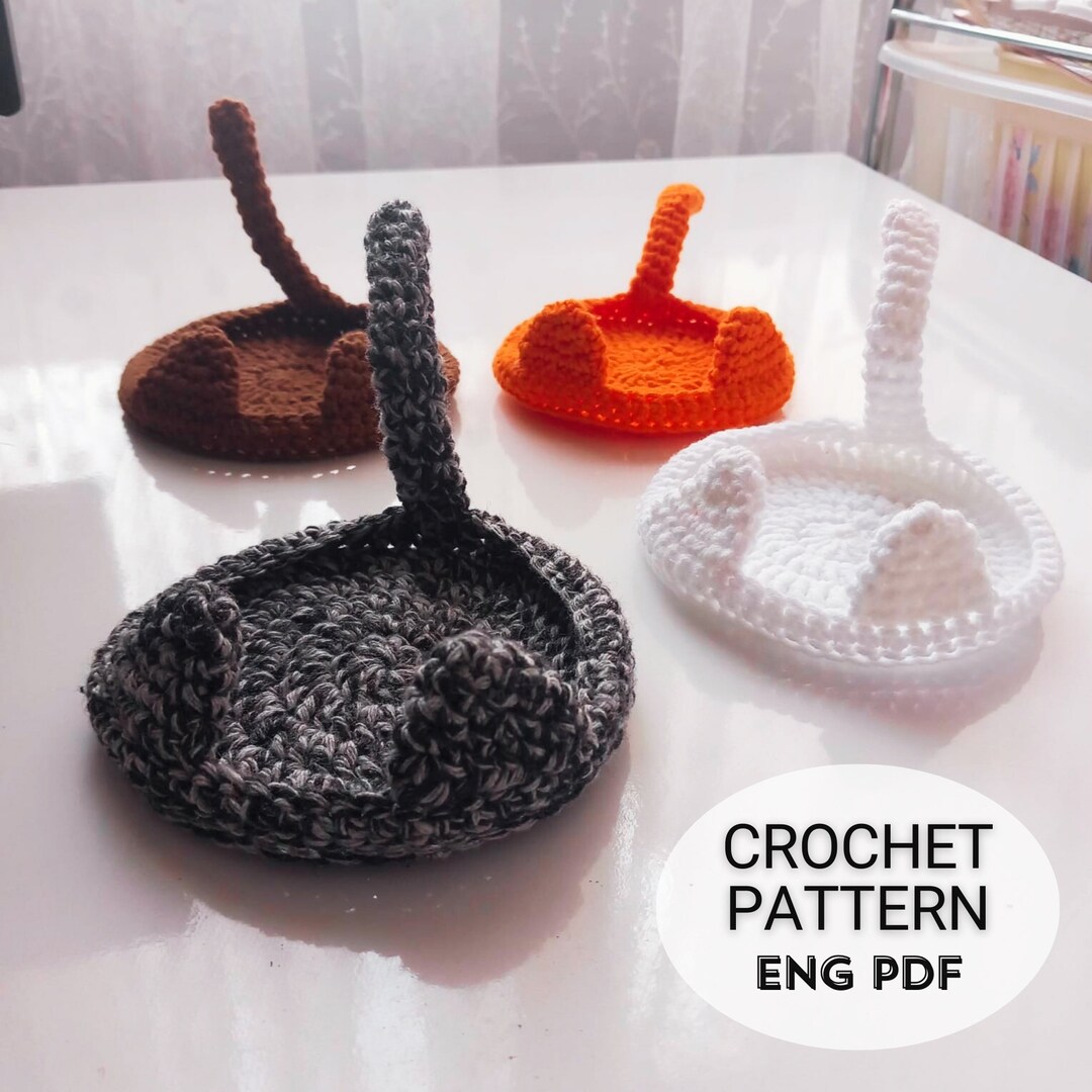 Crochet Coasters Pattern | Cat Coaster | DIY Cute Coaster Crochet ...